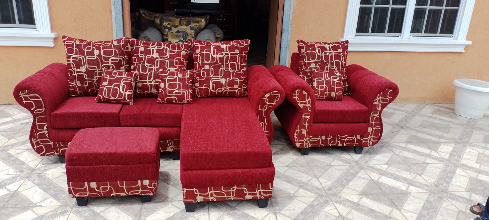 Red L shape+Chair Sofa set – BuyMozlems.com